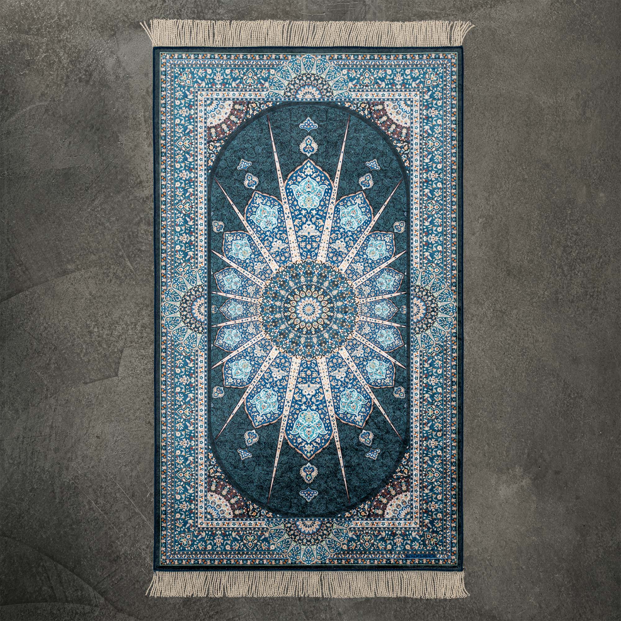 Luxury Islamic Prayer Mat | Premium Blue Prayer Mat | Sajada