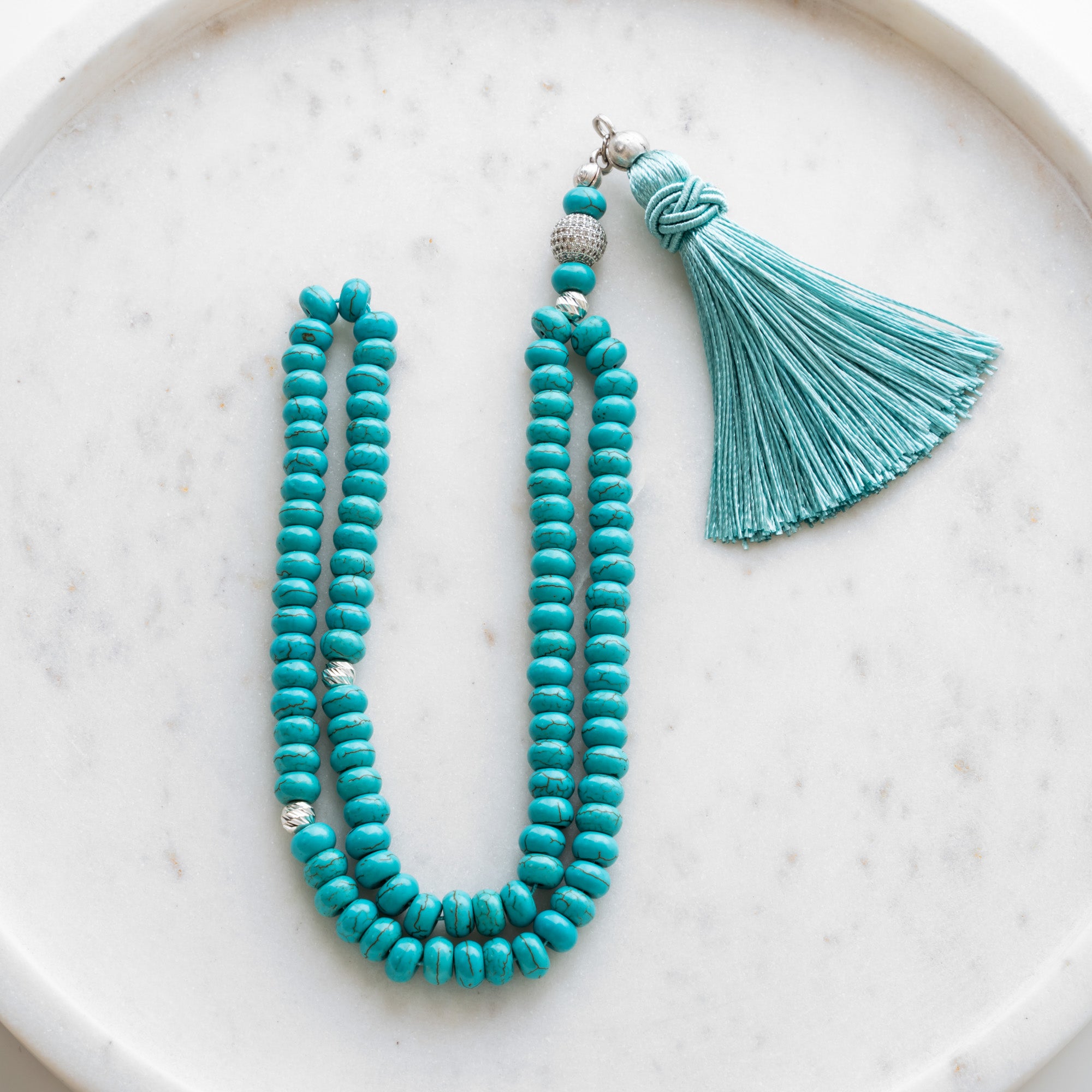 Turquoise Flat Misbaha | Islamic Tasbih